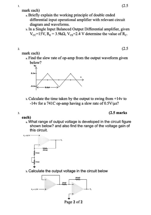 Solved (2.5 mark each) a. Briefly explain the working | Chegg.com