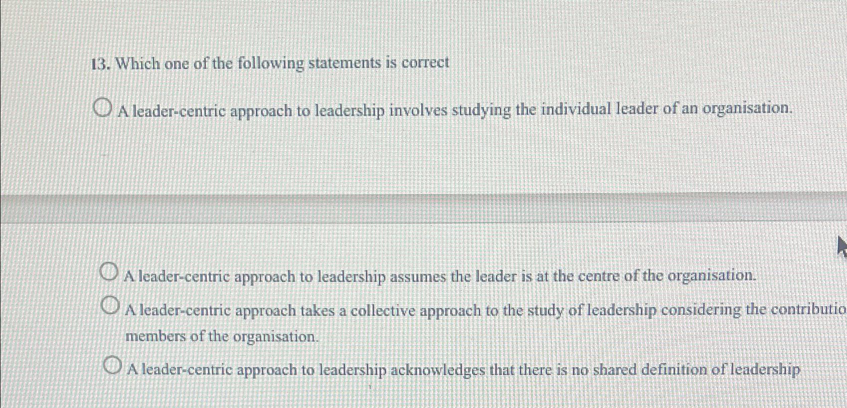 Solved Which one of the following statements is correctA | Chegg.com