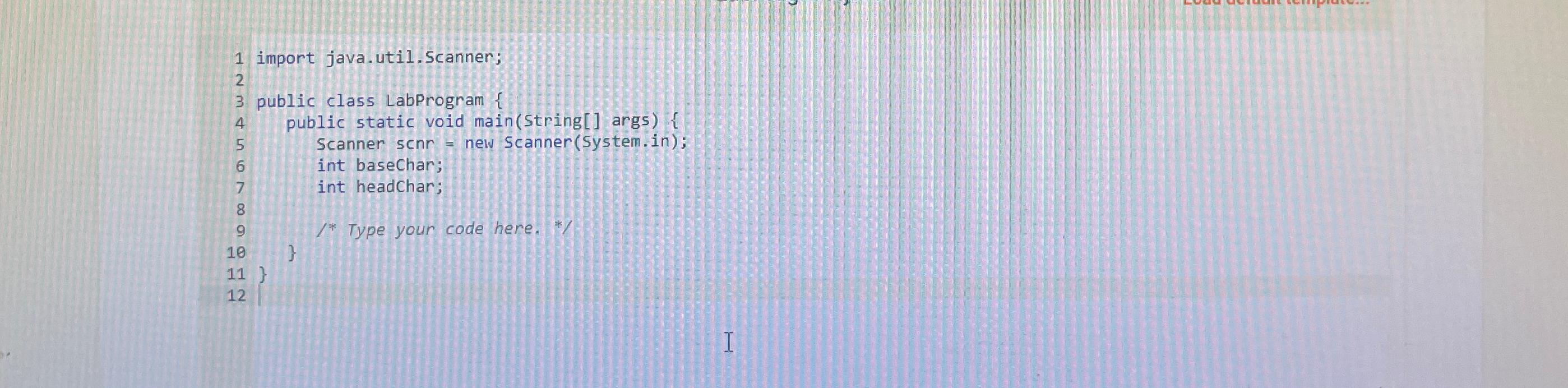 Solved import java.util.scanner;public class LabProgram | Chegg.com Solved import java.util.scanner;public class LabProgram | Chegg.com