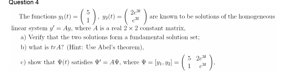 Solved Question 4The functions | Chegg.com