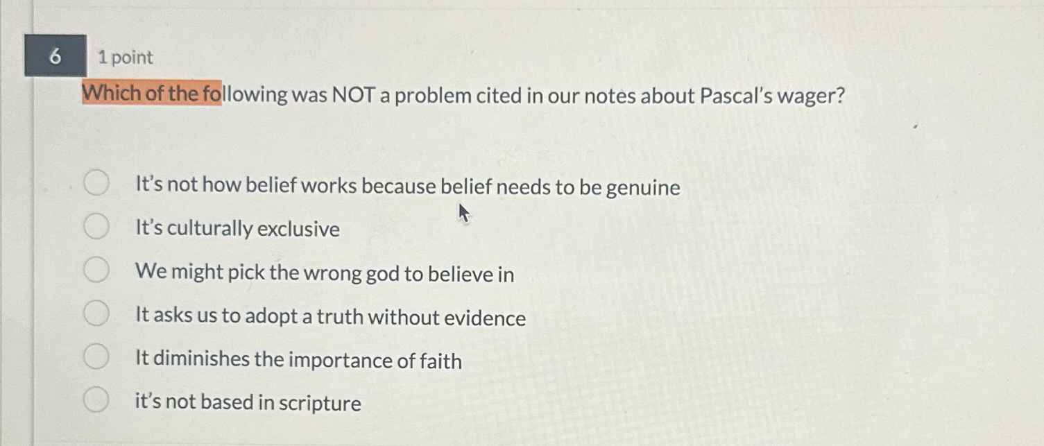 Solved 61 ﻿pointWhich of the following was NOT a problem | Chegg.com