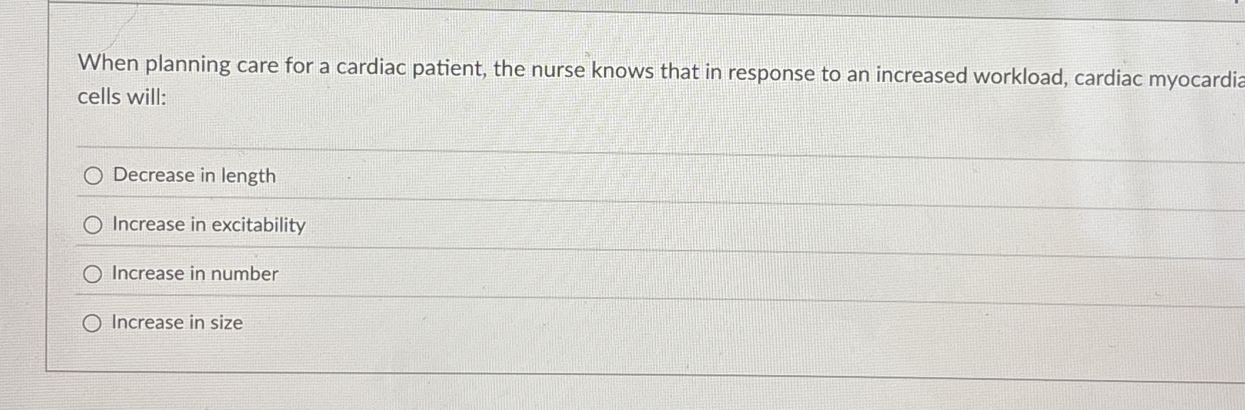 Solved When planning care for a cardiac patient, the nurse | Chegg.com