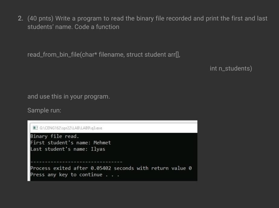 Solved 1. (30 pnts) a- Given a student grade file with name, | Chegg.com