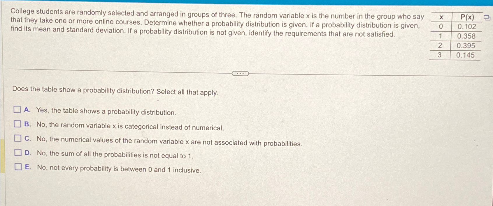 Solved College students are randomly selected and arranged | Chegg.com