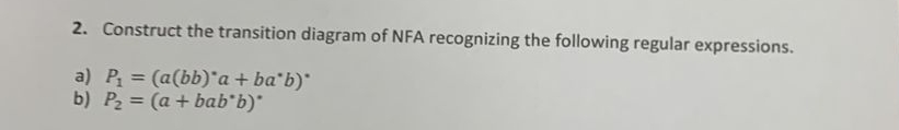 Solved Construct the transition diagram of NFA recognizing | Chegg.com