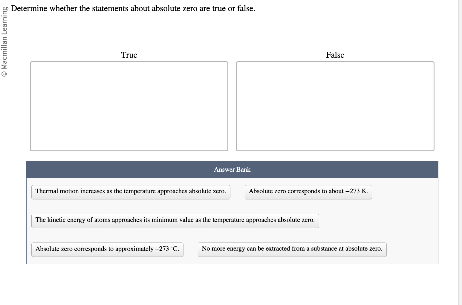 Solved Determine whether the statements about absolute zero | Chegg.com