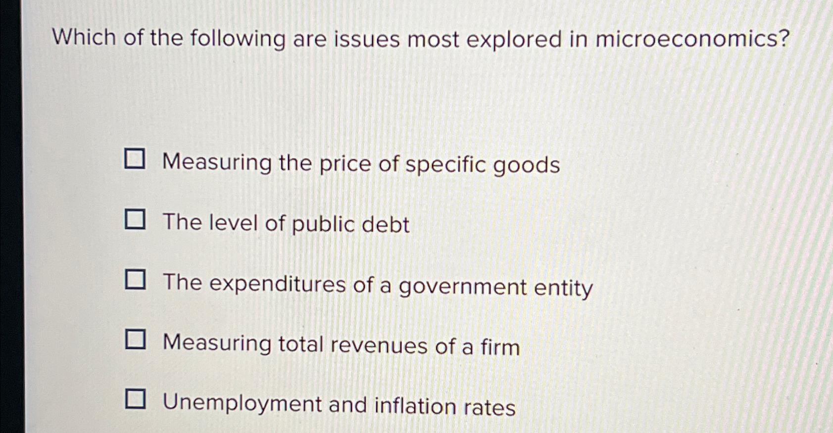 Solved Which of the following are issues most explored in | Chegg.com