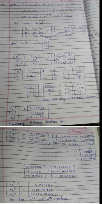 Solved Solve the following non-linear equation system by | Chegg.com