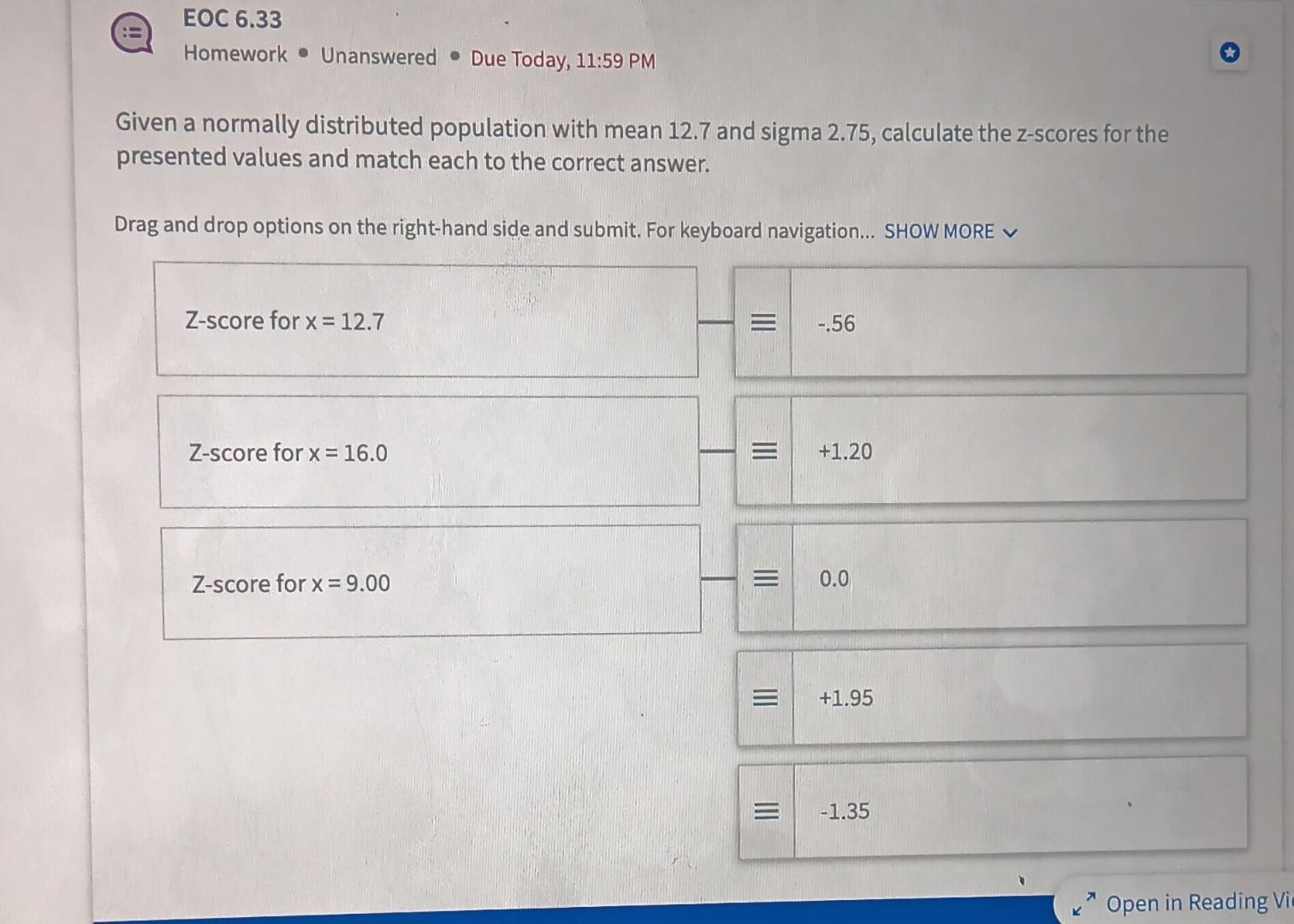 Solved Given a normally distributed population with mean | Chegg.com