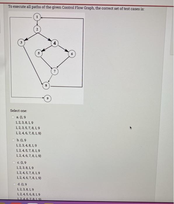Solved To execute all paths of the given Control Flow Graph, | Chegg.com