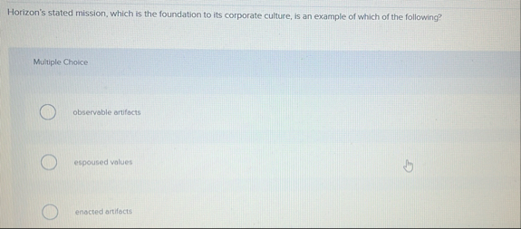Solved Horizon's stated mission, which is the foundation to | Chegg.com