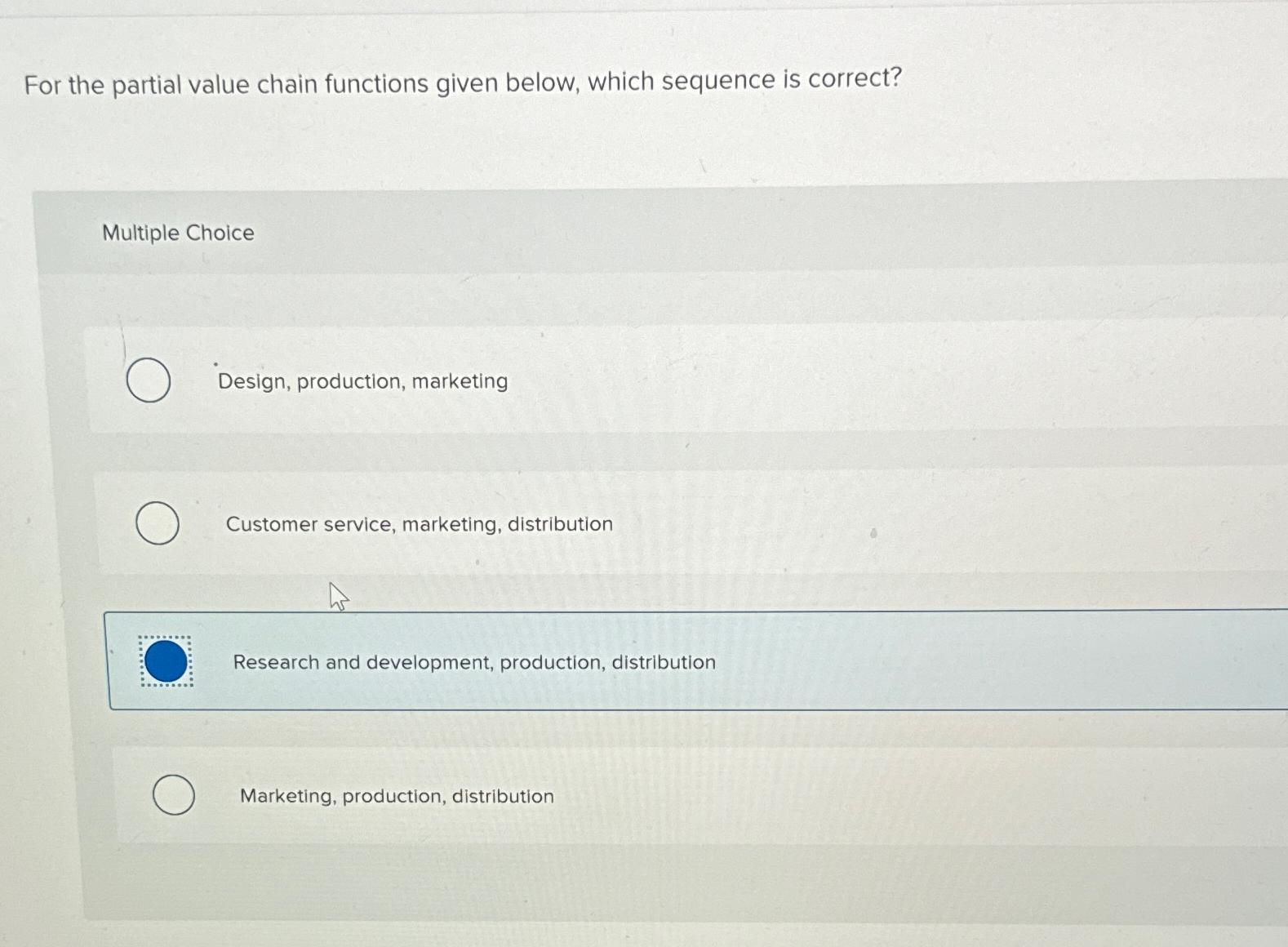 Solved For the partial value chain functions given below, | Chegg.com Solved For the partial value chain functions given below, | Chegg.com