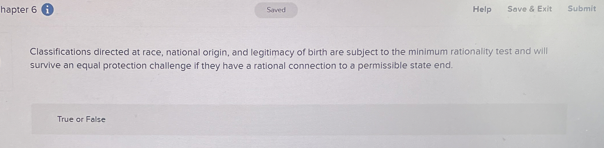 Solved hapter 6 ﻿iHelpSave & ExitSubmitClassifications | Chegg.com