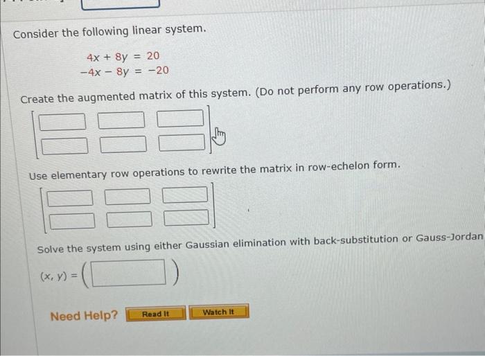 Solved Consider the following linear system. | Chegg.com