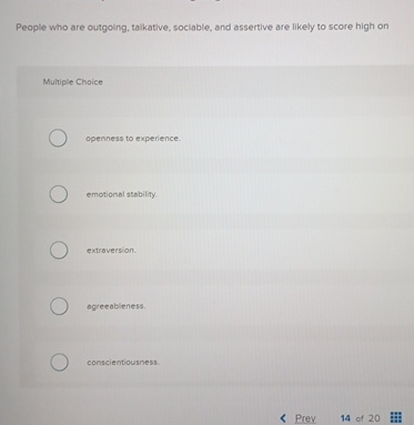Solved People who are outgoing, talkative, sociable, and | Chegg.com