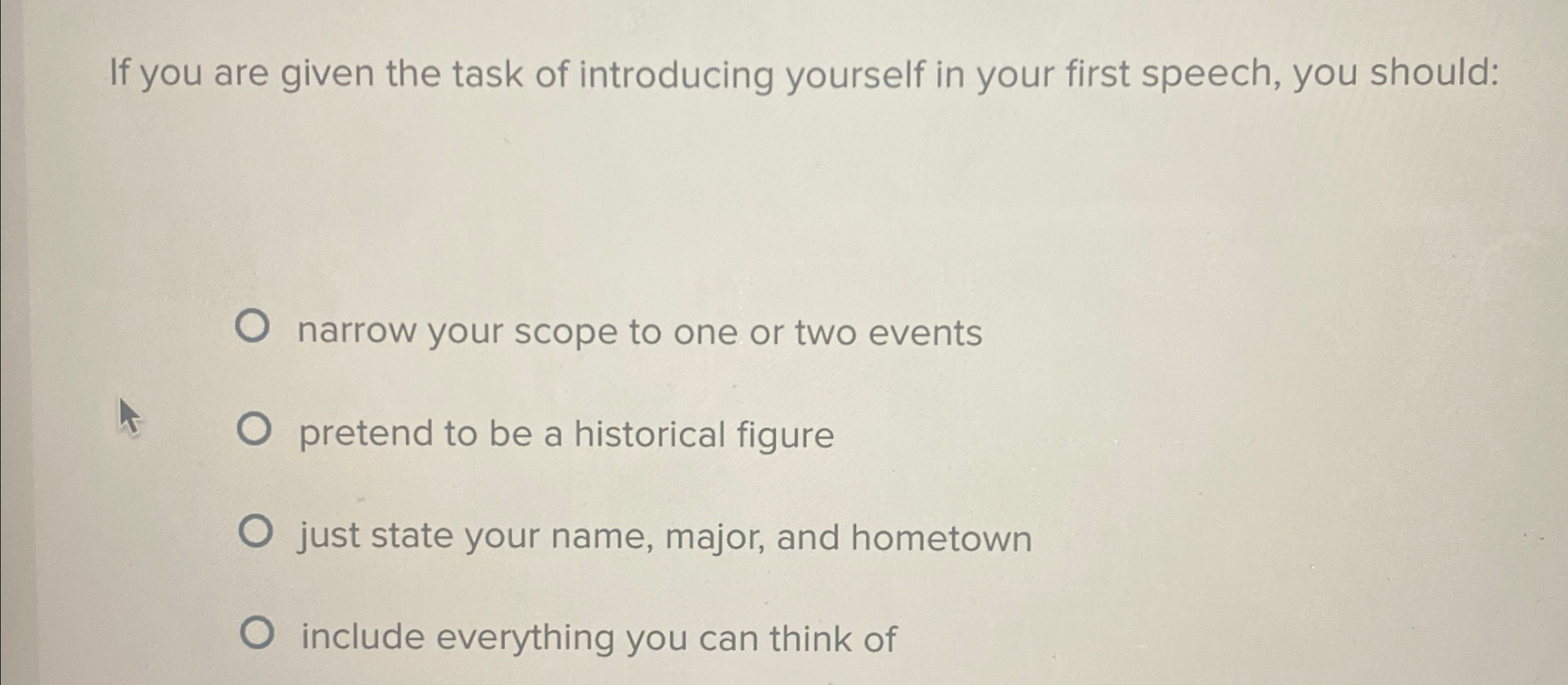 Solved If you are given the task of introducing yourself in | Chegg.com