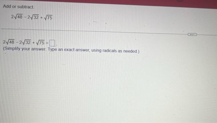 Solved Add or subtract 248−232+75 248−232+75= (Simplify your | Chegg.com