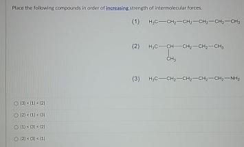 Solved place compounds in order of increasing strength of | Chegg.com