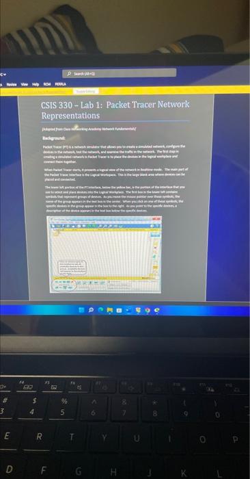 Solved Csis 330 Lab 1 Packet Tracer Network