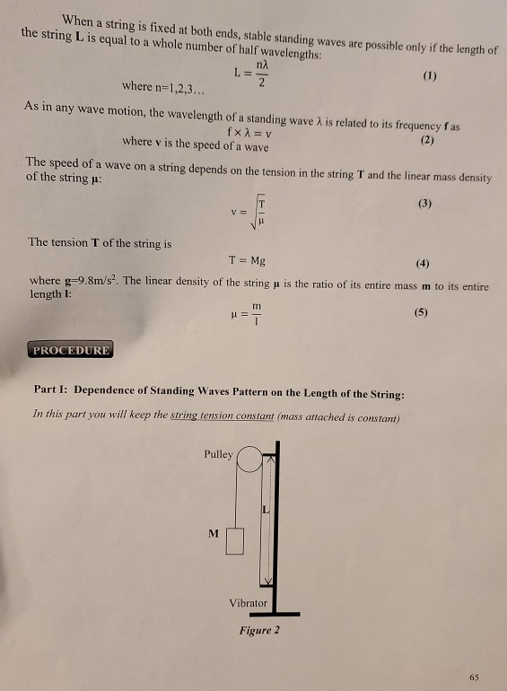 Solved Experiment #11: Standing Waves on a String Purpose: | Chegg.com