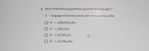 Solved Which of the following grammars generate the language | Chegg.com