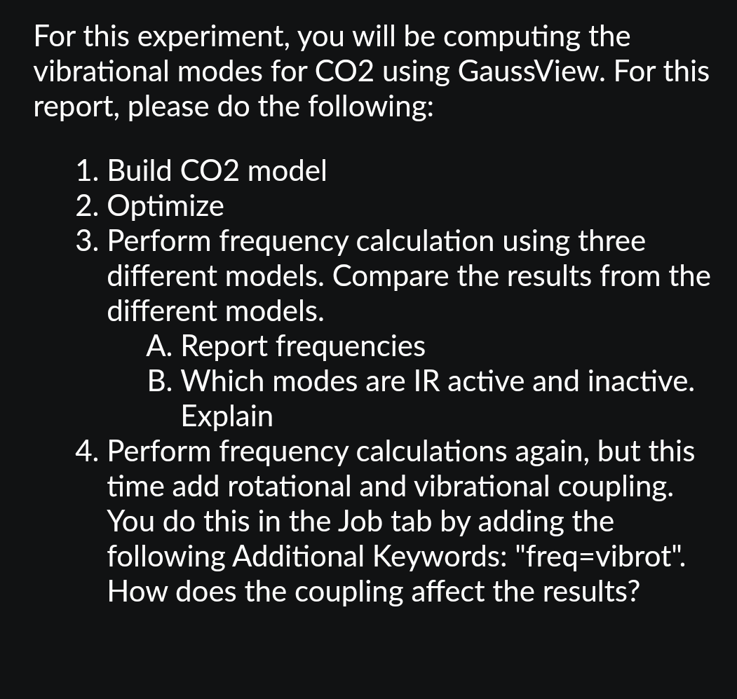 Solved For this experiment, you will be computing the | Chegg.com