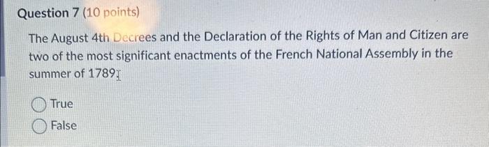 The August 4th Decrees and the Declaration of the | Chegg.com