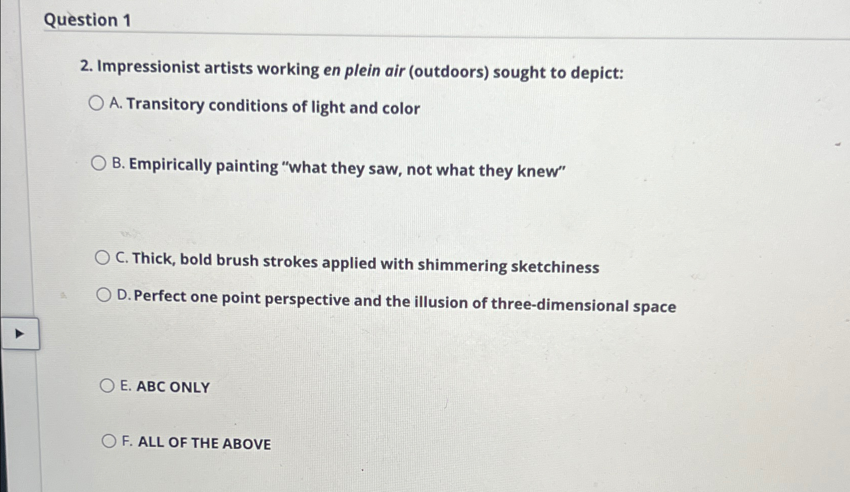 Solved Question 12. ﻿Impressionist artists working en plein | Chegg.com