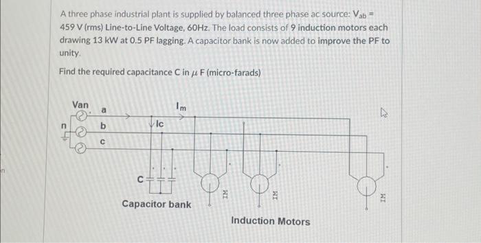 Solved A three phase industrial plant is supplied by | Chegg.com