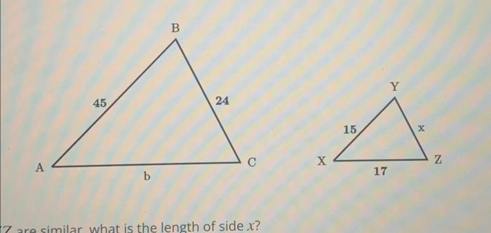Solved if triangles ABC and XYZ are similar, what is the | Chegg.com