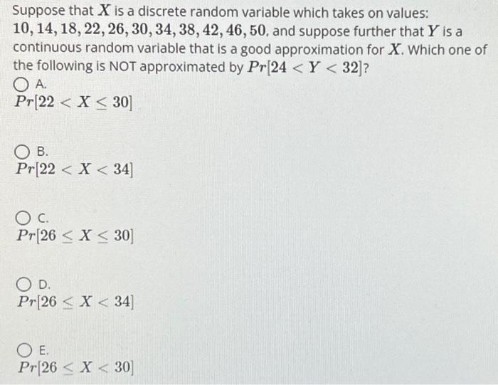 Solved Suppose that X is a discrete random variable which | Chegg.com