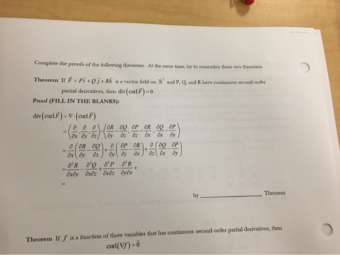 Solved Complete the proofs of the following theorems. At the | Chegg.com