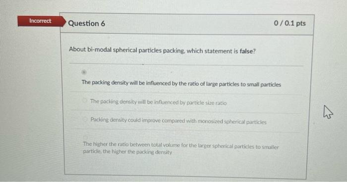 Solved About bi-modal spherical particles packing, which | Chegg.com