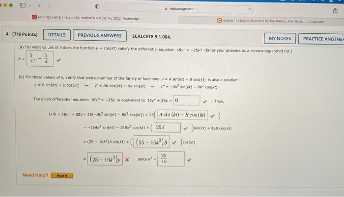 Solved ... - webassign.net c Math 125 HW 91-Math 125, | Chegg.com