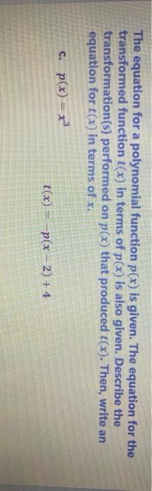 Solved The equation for a polynomial function p(x) is given. | Chegg.com