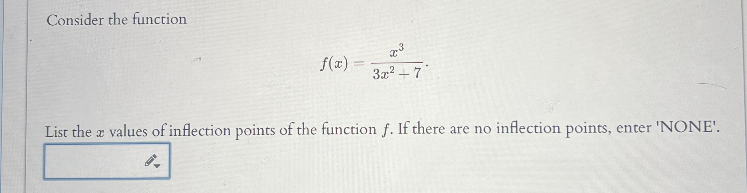 Solved Consider the functionf(x)=x33x2+7List the x ﻿values | Chegg.com
