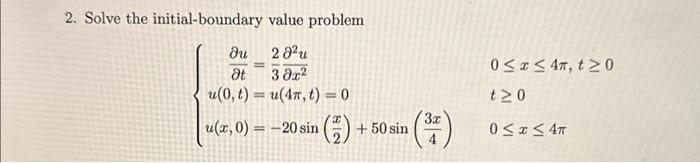 Solved 2. Solve the initial-boundary value problem | Chegg.com