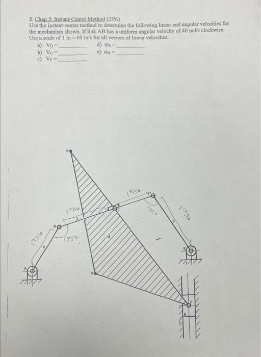 2. Chap 5: Instant-Center Method (2598) Use the | Chegg.com