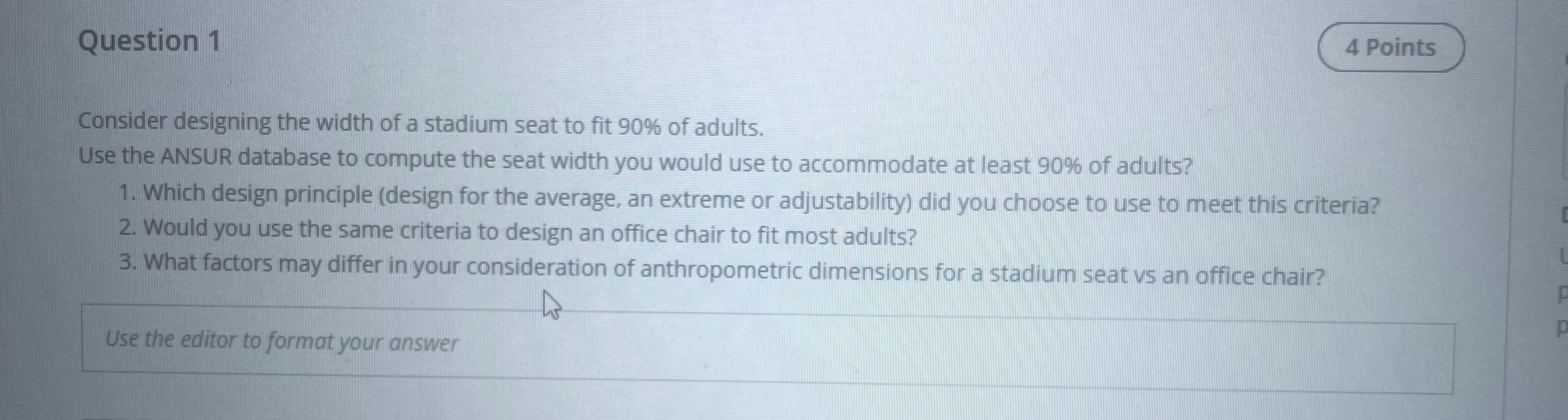 Solved Question 1Consider designing the width of a stadium | Chegg.com