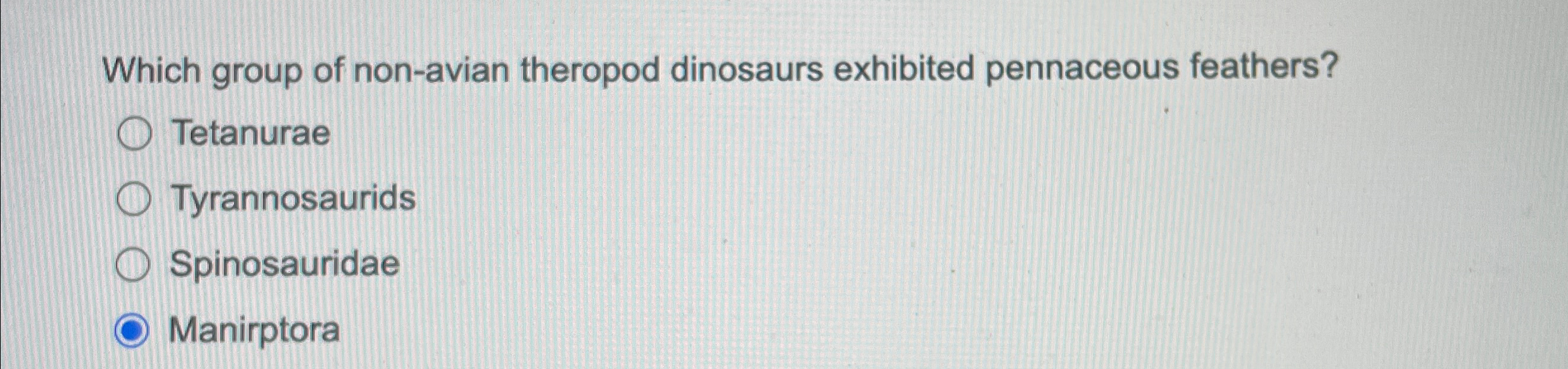 Solved Which group of non-avian theropod dinosaurs exhibited | Chegg.com