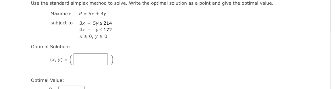 Use the standard simplex method to solve. Write the | Chegg.com
