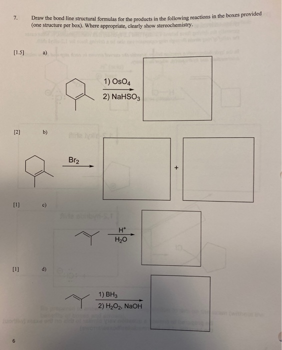 Solved 7. Draw the bond line structural formulas for the | Chegg.com