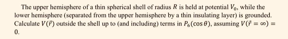 Solved The upper hemisphere of a thin spherical shell of | Chegg.com
