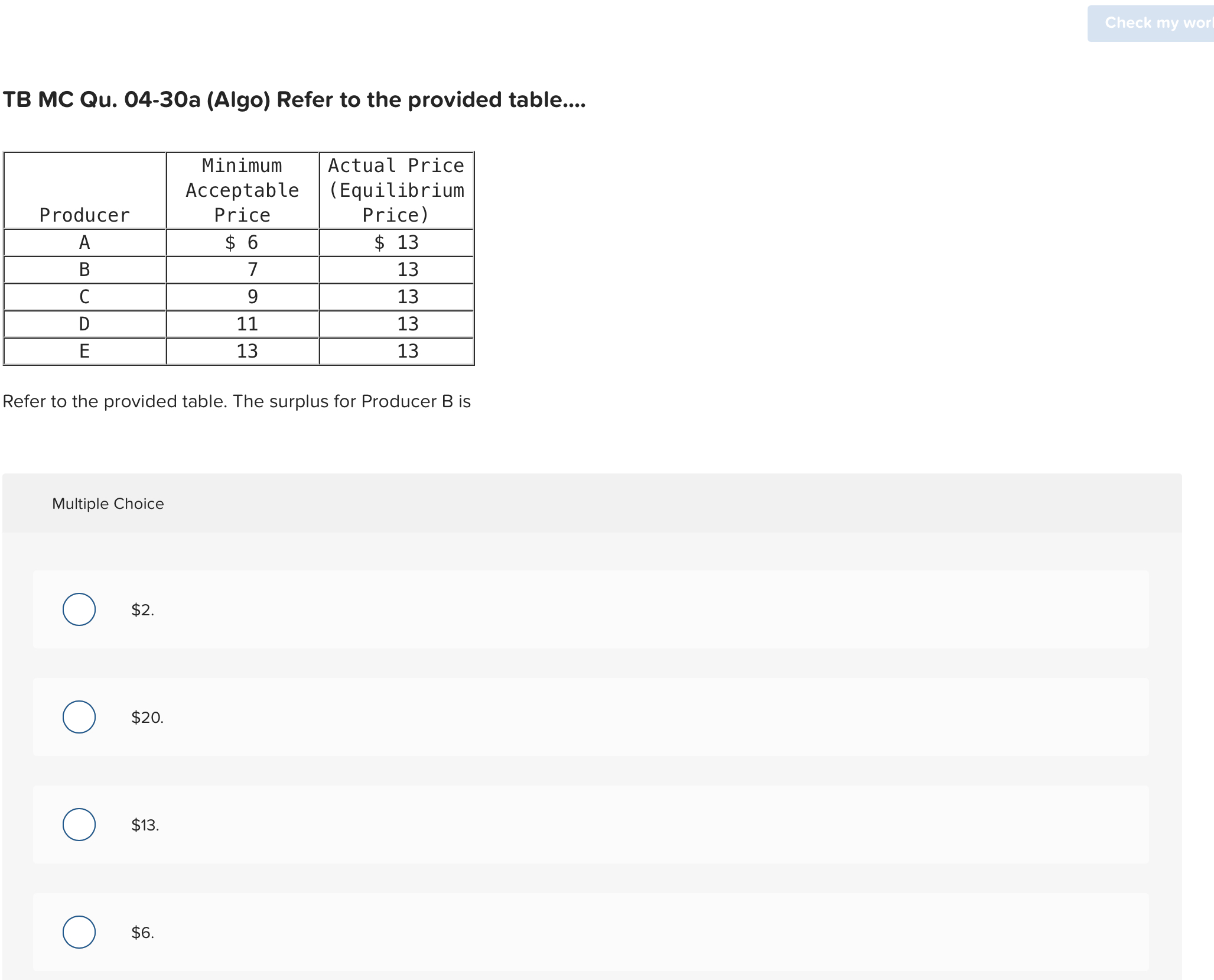 Solved TB MC Qu. 04-30a (Algo) ﻿Refer to the provided | Chegg.com