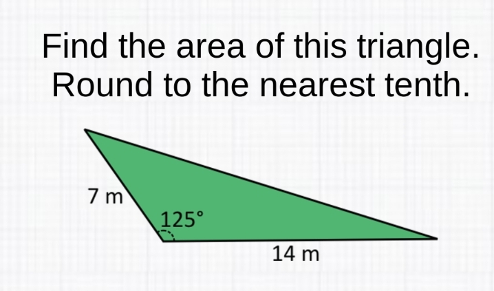 Solved Find the area of this triangle. Round to the nearest | Chegg.com