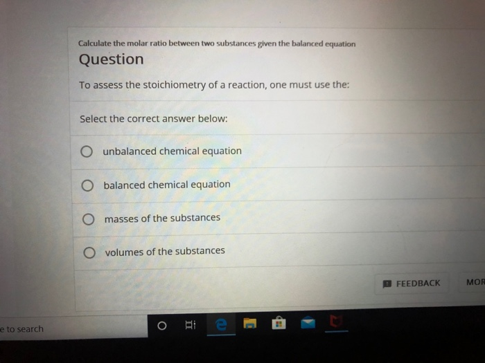 Solved Calculate the molar ratio between two substances | Chegg.com