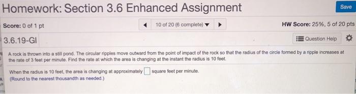 Solved Save Homework Section 3 6 Enhanced Assignment Score