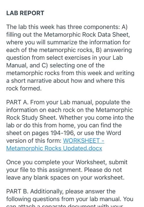 Solved LAB REPORT The lab this week has three components: A) | Chegg.com