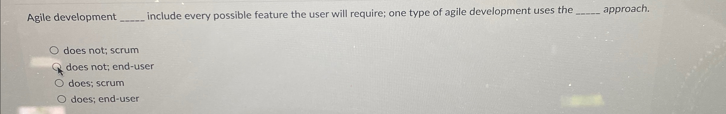 Solved Agile development ﻿include every possible feature | Chegg.com