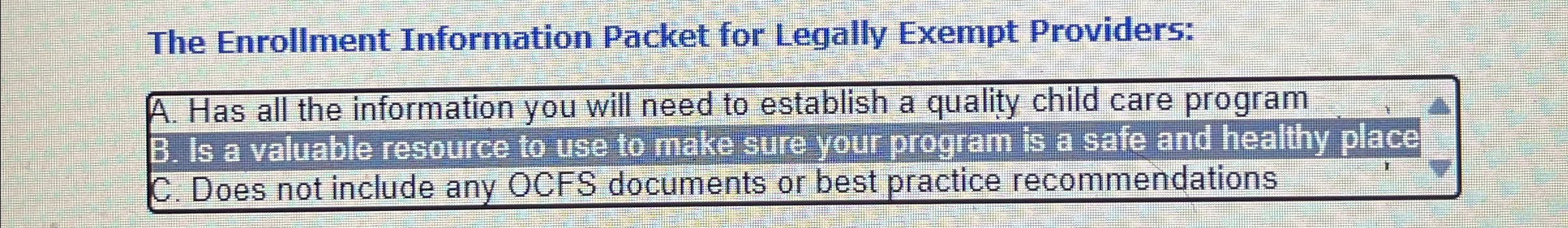 Solved The Enrollment Information Packet for Legally Exempt | Chegg.com